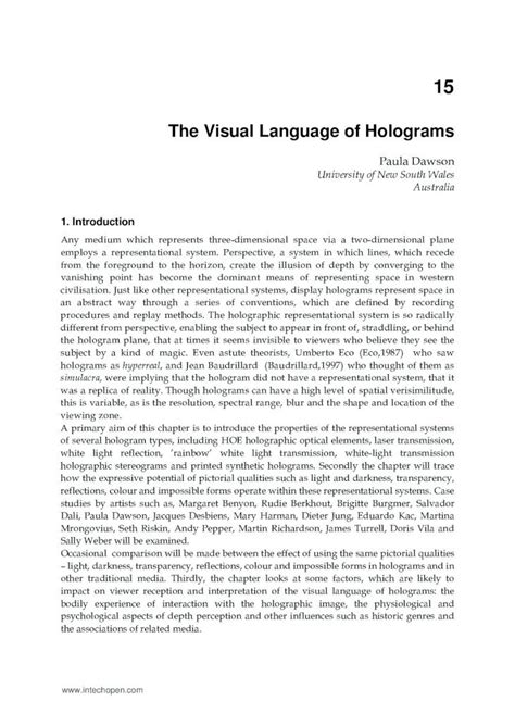 Pdf The Visual Language Of Holograms Intechopen The Visual Language Of Holograms 331