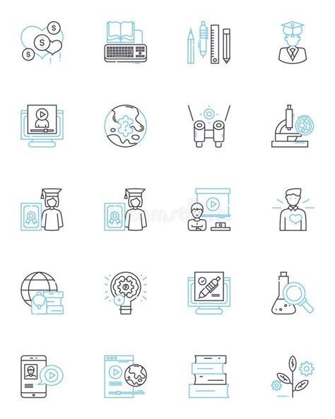 Web Based Learning Linear Icons Set E Learning Podcasting Online Education Virtual Classroom