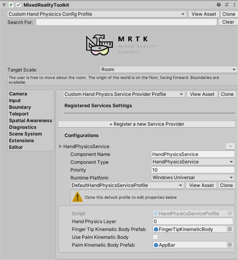 handphysicsservice nullreferenceexception when palmkinematicbodyprefab