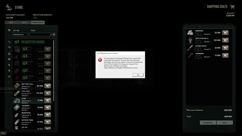 Selling Using The Submarine Tab Crashes Your Game · Issue 11578