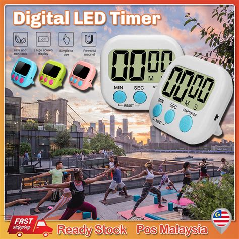 LCD Digital Kitchen Timer Cooking Baking Oven Timer Loud Alarm Clock Magnetic Countdown Back