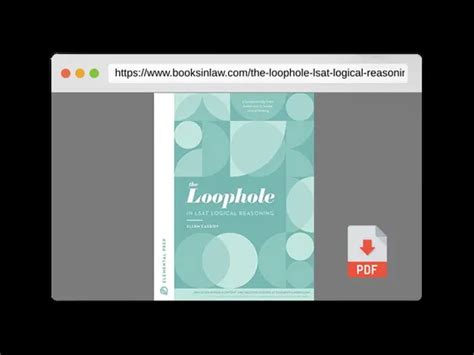 Book The Loophole In Lsat Logical Reasoning → Download And Print Pdf Abstract Specs Data
