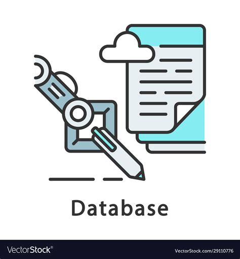 Database Color Icon Data Collecting And Royalty Free Vector