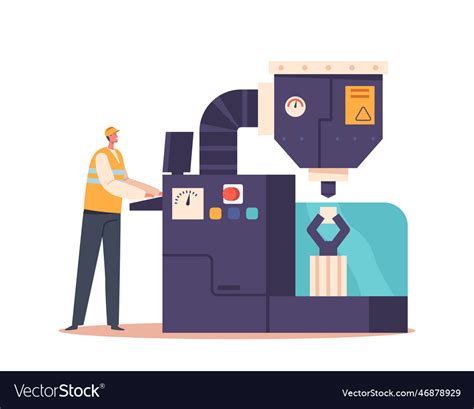 Worker Male Character Implementing Measures Vector Image