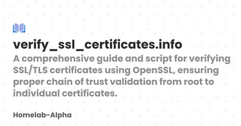 Verifyssl Homelab Alpha