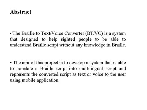 palestine polytechnic university braille to textvoice converter project
