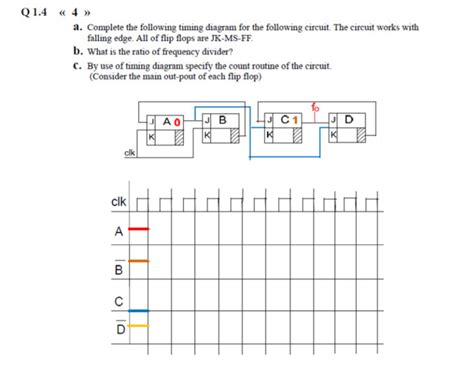 Solved Q14 4 A Complete The Following Timing Diagram For