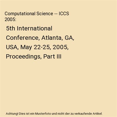 Computational Science Iccs 2005 5th International Conference