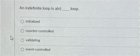Solved An Indefinite Loop Is An
