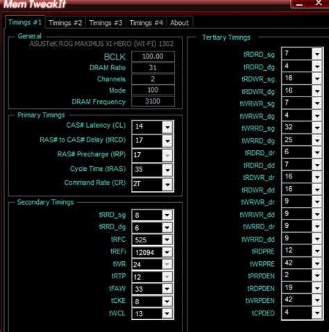 Anyone Able To Help Me Tighten Timings Cant Find What Each Timing Is Linked To In Bios As They