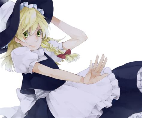 Blonde Hair Bow Braids Green Eyes Hat Kirisame Marisa Long Hair Nightk