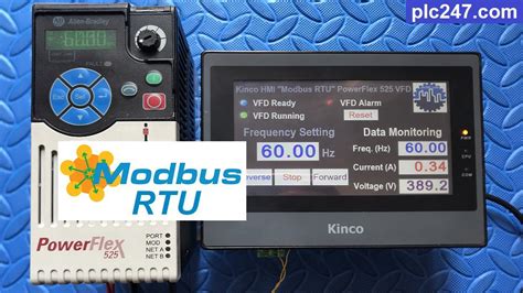 hmi kinco modbus rtu powerflex 525 tutorial
