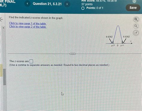 Solved Find The Indicated Z Scores Shown In The Graph Click Chegg Com