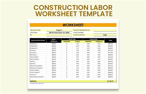 Editable Work Sheet Templates In Excel To Download