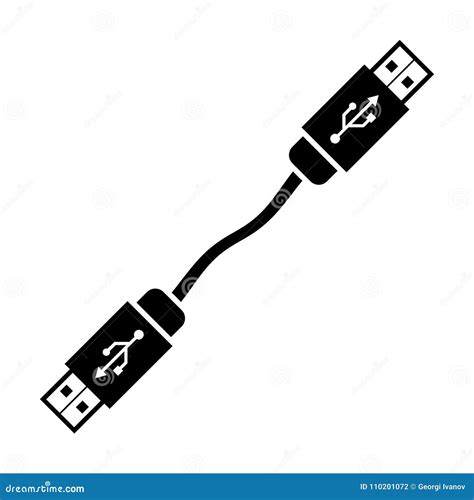 Monochrome USB Cable Double Sided Stock Vector Illustration Of Design Double