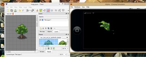 Lua Map Getting Crooked When Loading Into Corona Simulator Stack Overflow