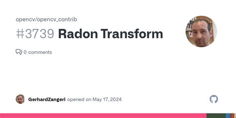 Radon Transform · Issue 3739 · Opencvopencvcontrib · Github