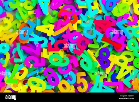 Colorful Rainbow Spectrum Colored Random Digit Numbers Heap Background