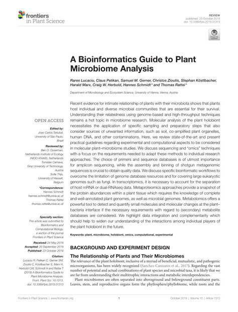 pdf a bioinformatics guide to plant microbiome analysis dokumen tips