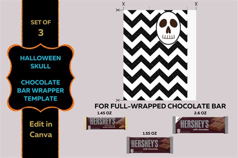 Chocolate Bar Wrapper Halloween Skulls Graphic By Digidzines · Creative Fabrica