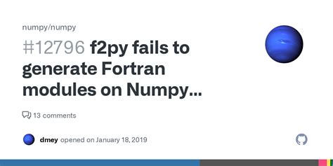 F2py Fails To Generate Fortran Modules On Numpy 1160 · Issue 12796