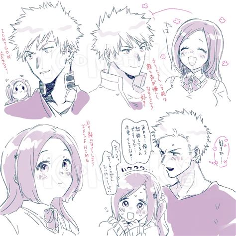 Inoue Orihime And Kurosaki Ichigo Bleach Drawn By Merick Danbooru