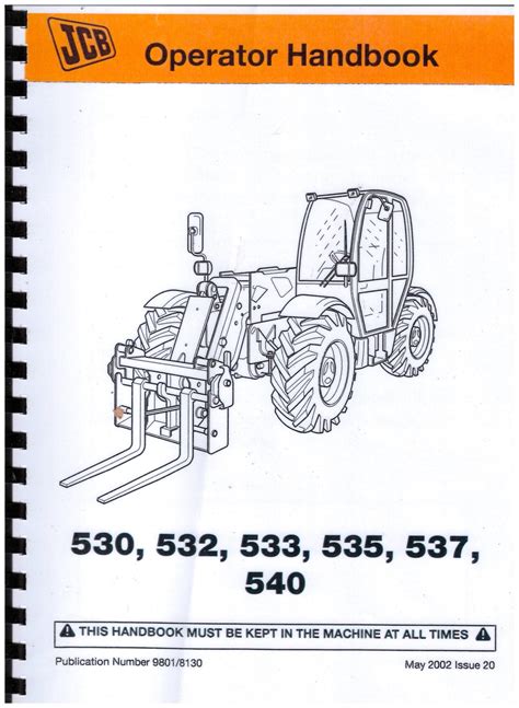 JCB Backhoe Loader Machines CX CX Operator Handbook Classic Tractor Books