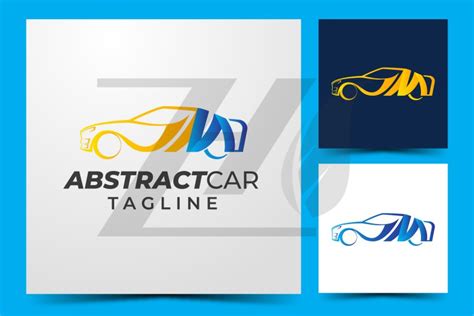 دانلود لوگو ماشین انتزاعی رنگ زرد آبی دانلود رایگان فایل لایه باز