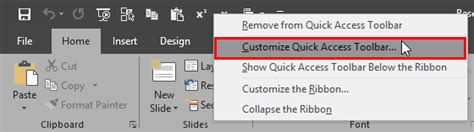 reset export and import qat customizations in powerpoint 2019 for windows