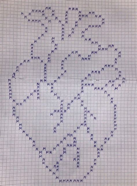 Сердце из букв Сердце Буква М Pixel Art Easy Pixel Art Graph Paper Drawings
