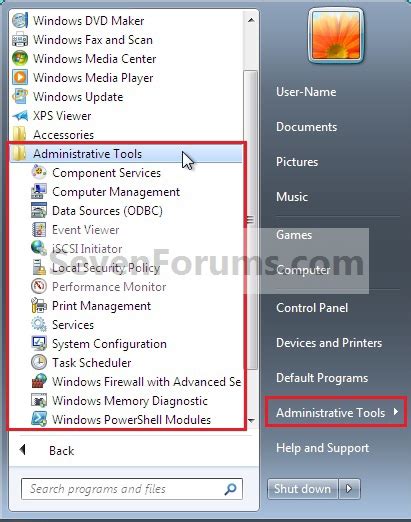 Administrative Tools Add Or Remove From Start Menu Tutorials