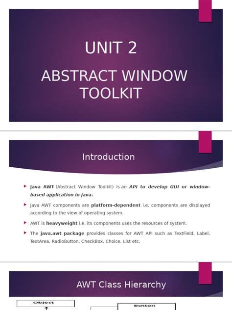 Ch 2 Abstract Window Toolkit Pdf Class Computer Programming Window Computing