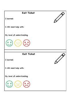 Exit Ticket In 2024 Exit Tickets Levels Of Understanding Exit