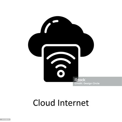Cloud Internet Vector Solid Icon Design Illustration Cloud Computing Symbol On White Background