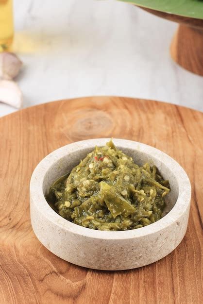 Premium Photo Sambal Lado Mudo Cabe Ijo Traditional Green Chili Paste