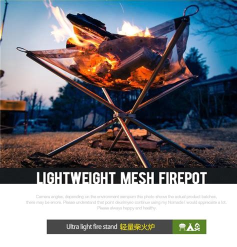 야외 초경량 가벼운 무게 장작 용광로 스테인레스 스틸 포인트 숯불 접이식 바베큐 랙 화재 난로 탄소 난방 용로 소각로 까또디자인
