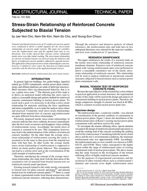 Pdf Stress Strain Relationship Of Reinforced Concrete Subjected To