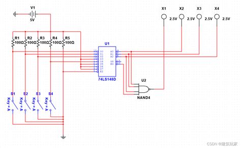 基于74ls148优先编码器芯片的“四路抢答器”74ls148芯片 Csdn博客