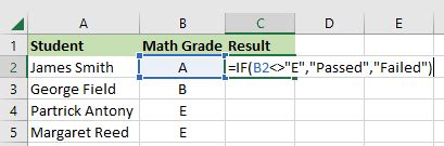 Does Not Equal Operator In Excel Examples