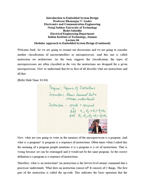 Lec 4 Pdf Central Processing Unit Embedded System