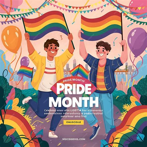 Premium Photo Happy Pride Month Day Social Media Post Template Flat