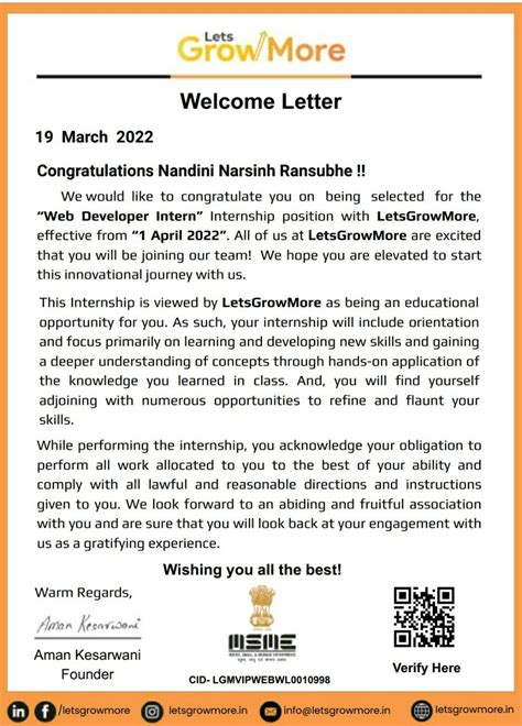 Nandini Ransubhe On Linkedin Community Letsgrowmore Amankesarwani