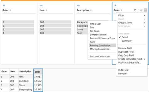 calculate values across multiple rows tableau