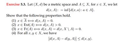 solved exercise 5 3 ﻿let x d ﻿be a metric space and
