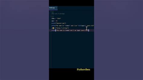 Fstrings In Python🔥99 Programmers Never Tell You Python Shorts Pythonvibes Pythonvibes