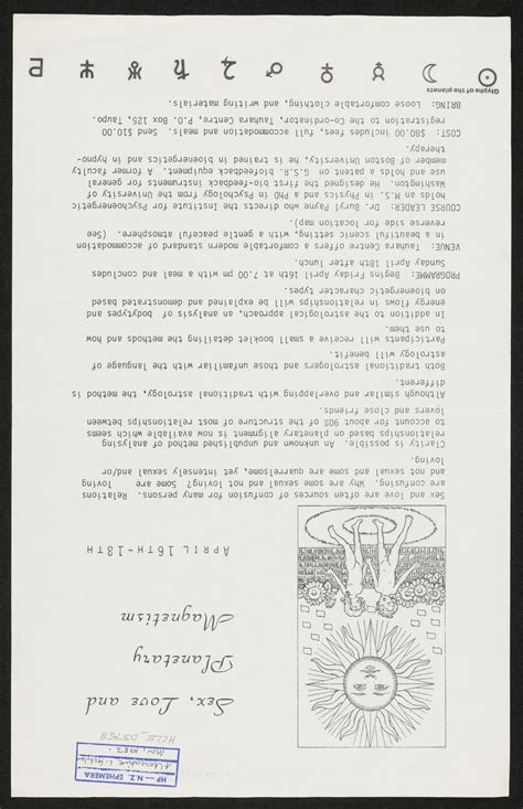 Sex Love And Planetary Magnetism Hamilton Libraries