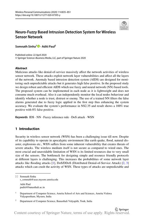 Neuro Fuzzy Based Intrusion Detection System For Wireless Sensor