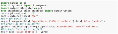 Statistics For Data Science Concept Of Regression Analysis For Time Series Data And Detecting