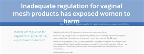 Transvaginal Mesh Timeline CEBM