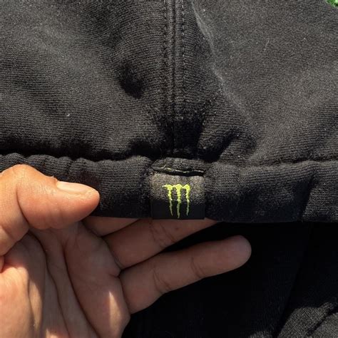 Y2k Monster Energy Zip Up Hoodie In Black And Green Depop